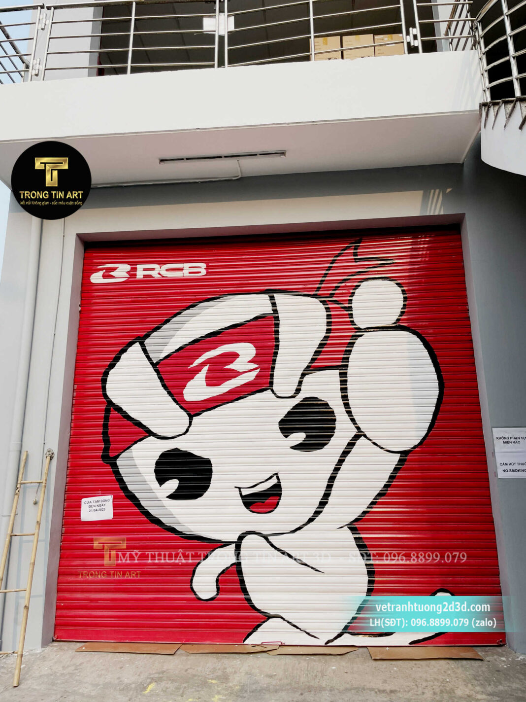 Vẽ Logo trên cửa cuốn - vẽ tranh logo trên tường,tranh cửa cuốn