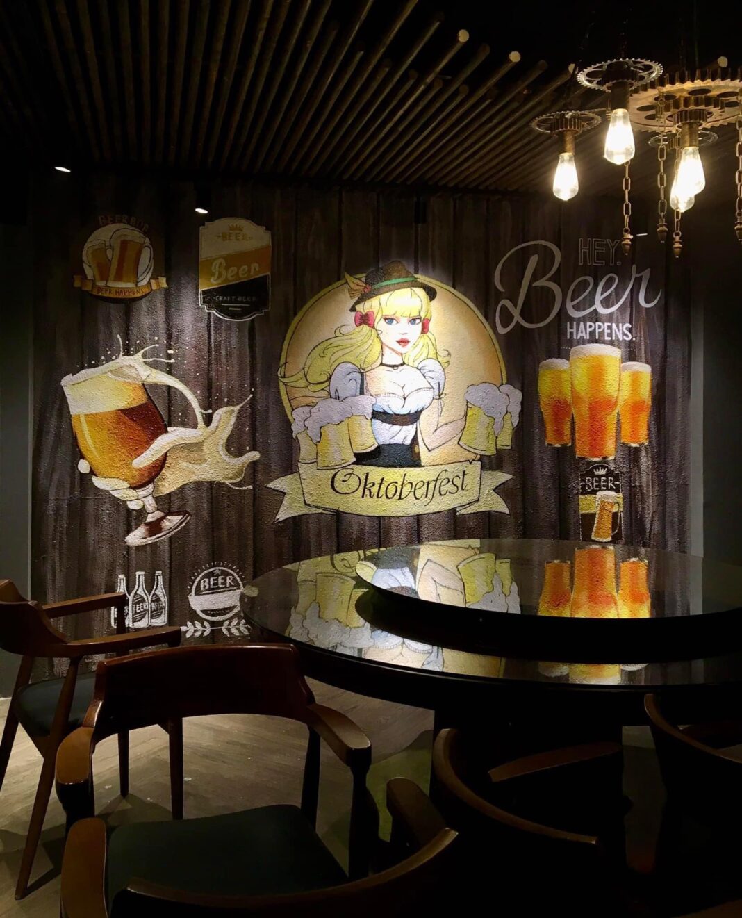 Tranh tường quán bia cực chất-Mẫu vẽ tranh tường quán beer,bar