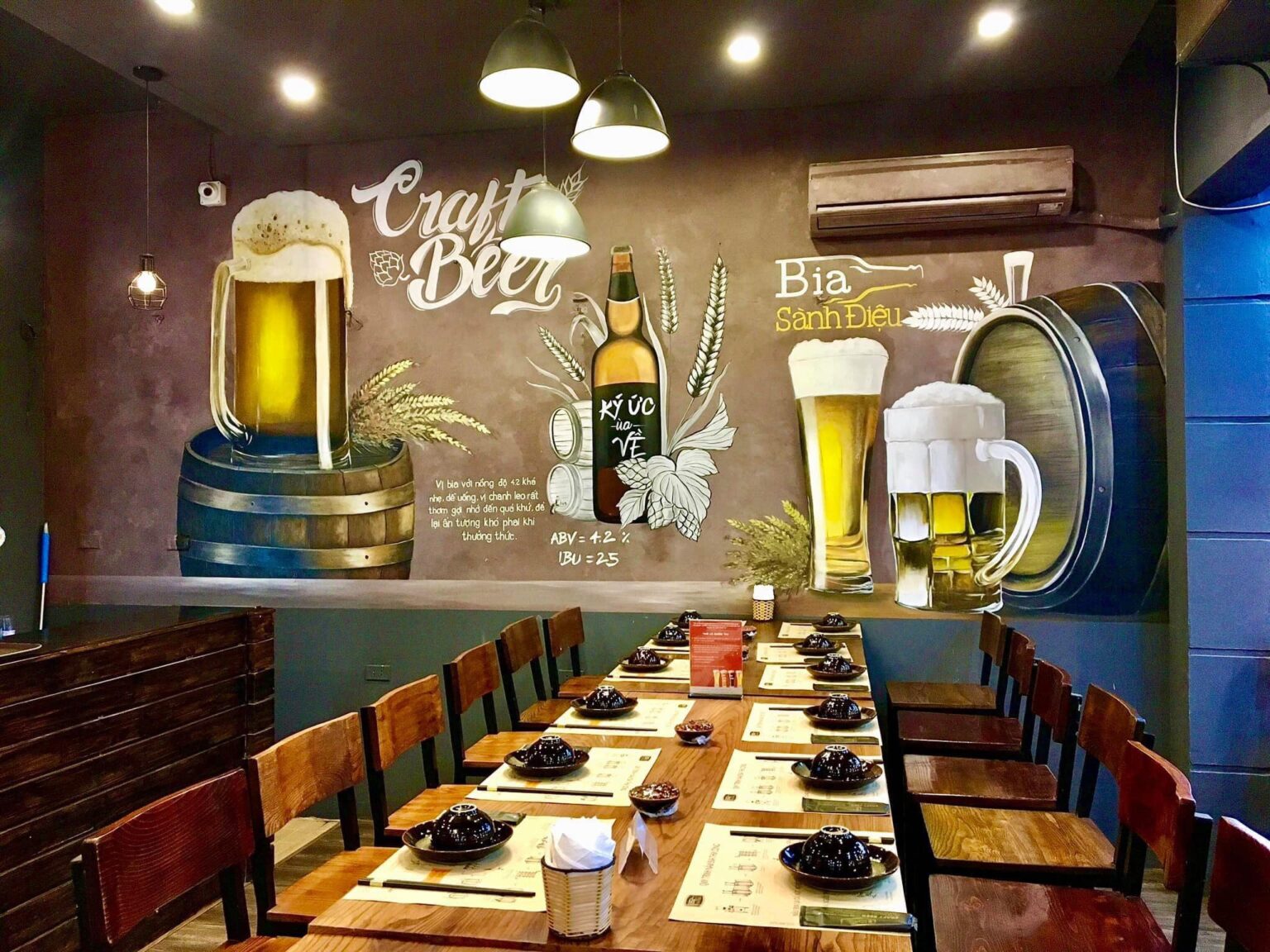 Tranh tường quán bia cực chất-Mẫu vẽ tranh tường quán beer,bar